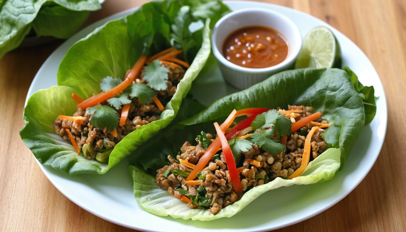 Thai Peanut Chicken Lettuce Wraps Recipe – Easy, Healthy