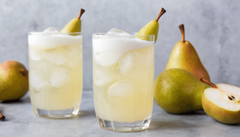 Vanilla Pear Vodka Fizz Recipe | Refreshing Cocktail